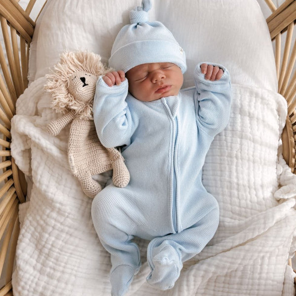 Newborn Boys Onesie - Baby Blue | 3 Little Crowns